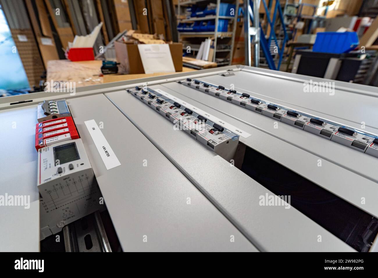 A variety of switches in an electronic cabinet Stock Photo - Alamy