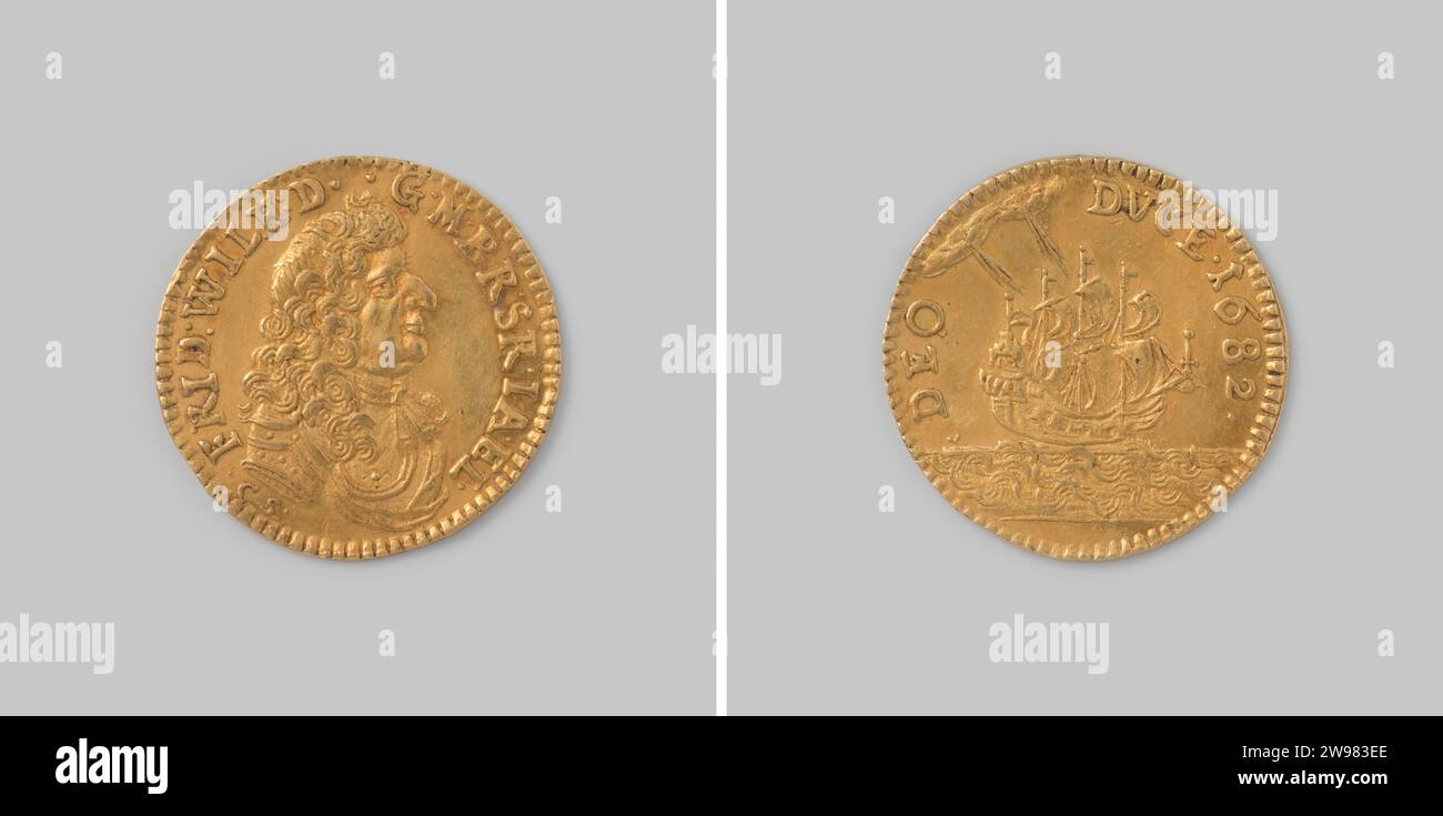 Dukaat from Prussia by Markgraaf Friedrich Wilhelm van Brandenburg of ...