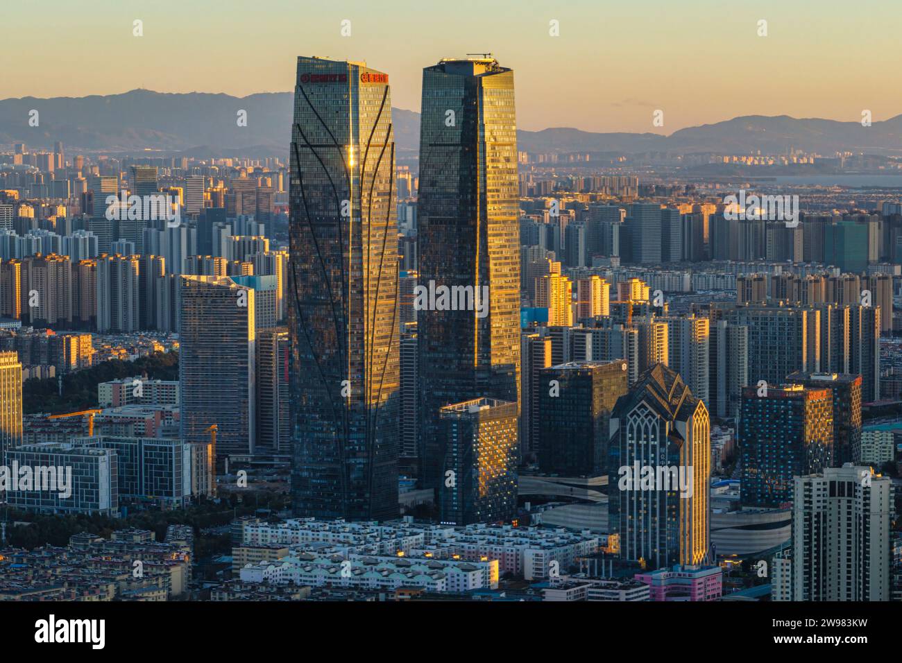 Aerial view of Kunming, Yunnan capital in China Stock Photo - Alamy