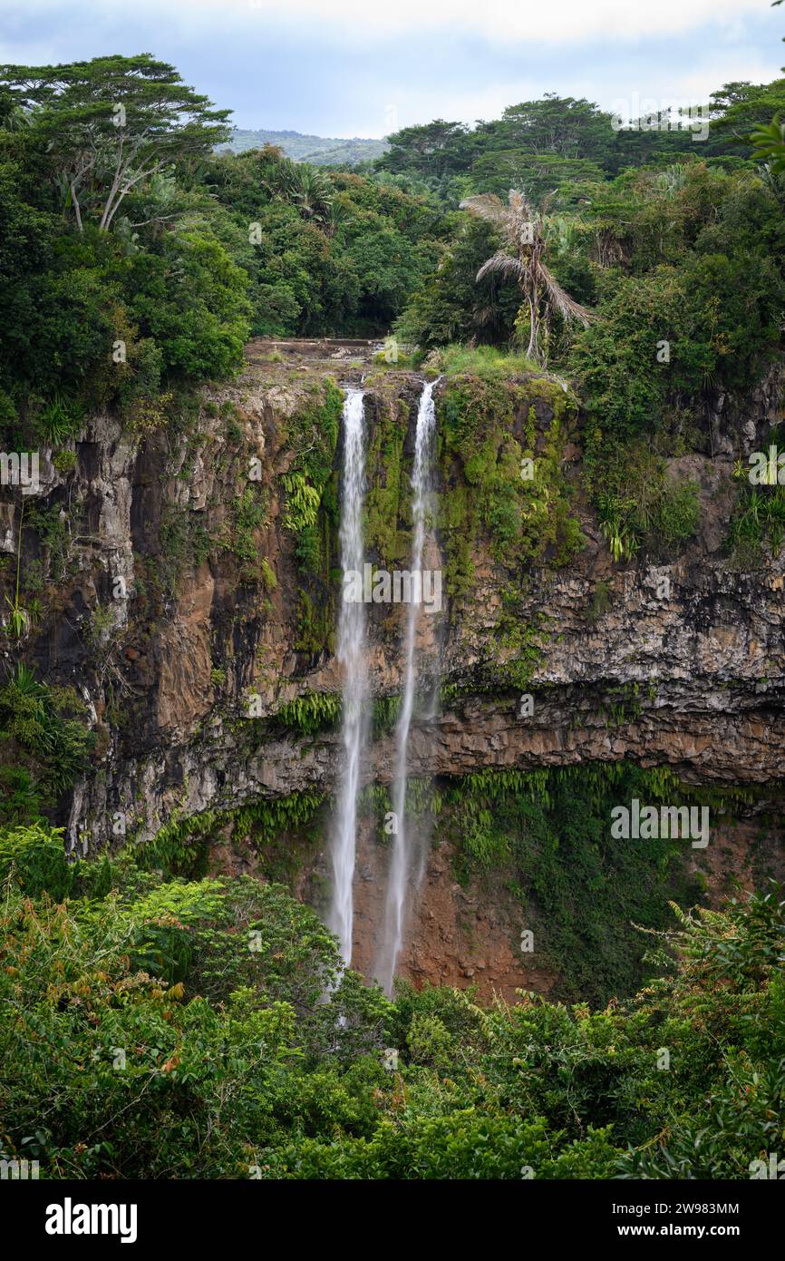 Chamarel Waterfalls Landscape in the Tropical Jungle of Mauritius Stock ...