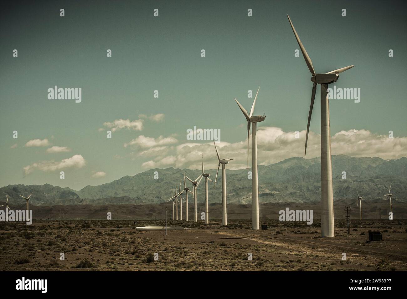 Wind turbines in a desolate environment Stock Photo - Alamy