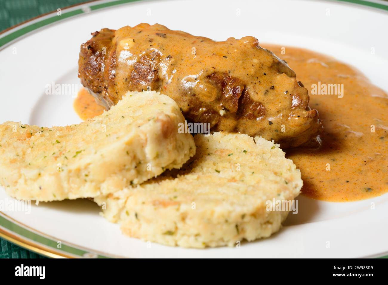 Beef Roulade or Rindsroulade with Semmelknodel Dumpling, Sour Cream ...