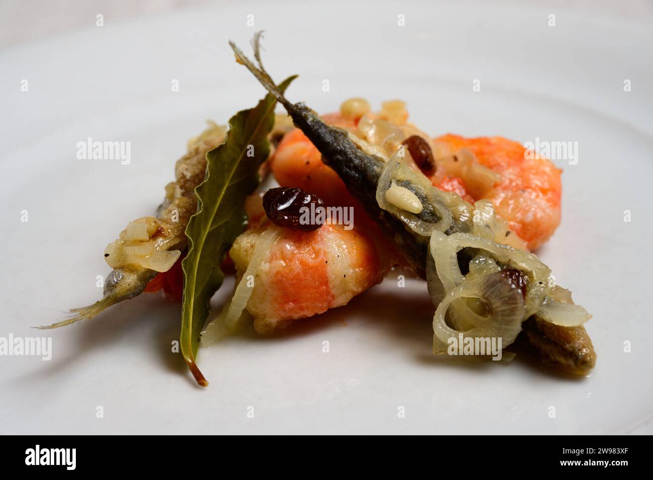 Sarde e Gamberi in Saor, Venetian Marinated Shrimps or Prawns and ...