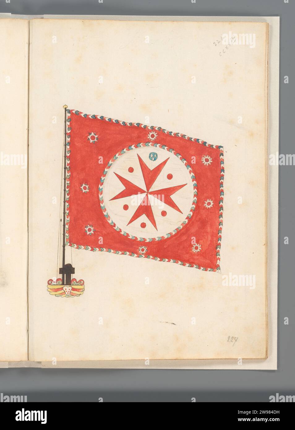Florence flag, Anonymous, 1667 - 1670 drawing Flag of the city of ...