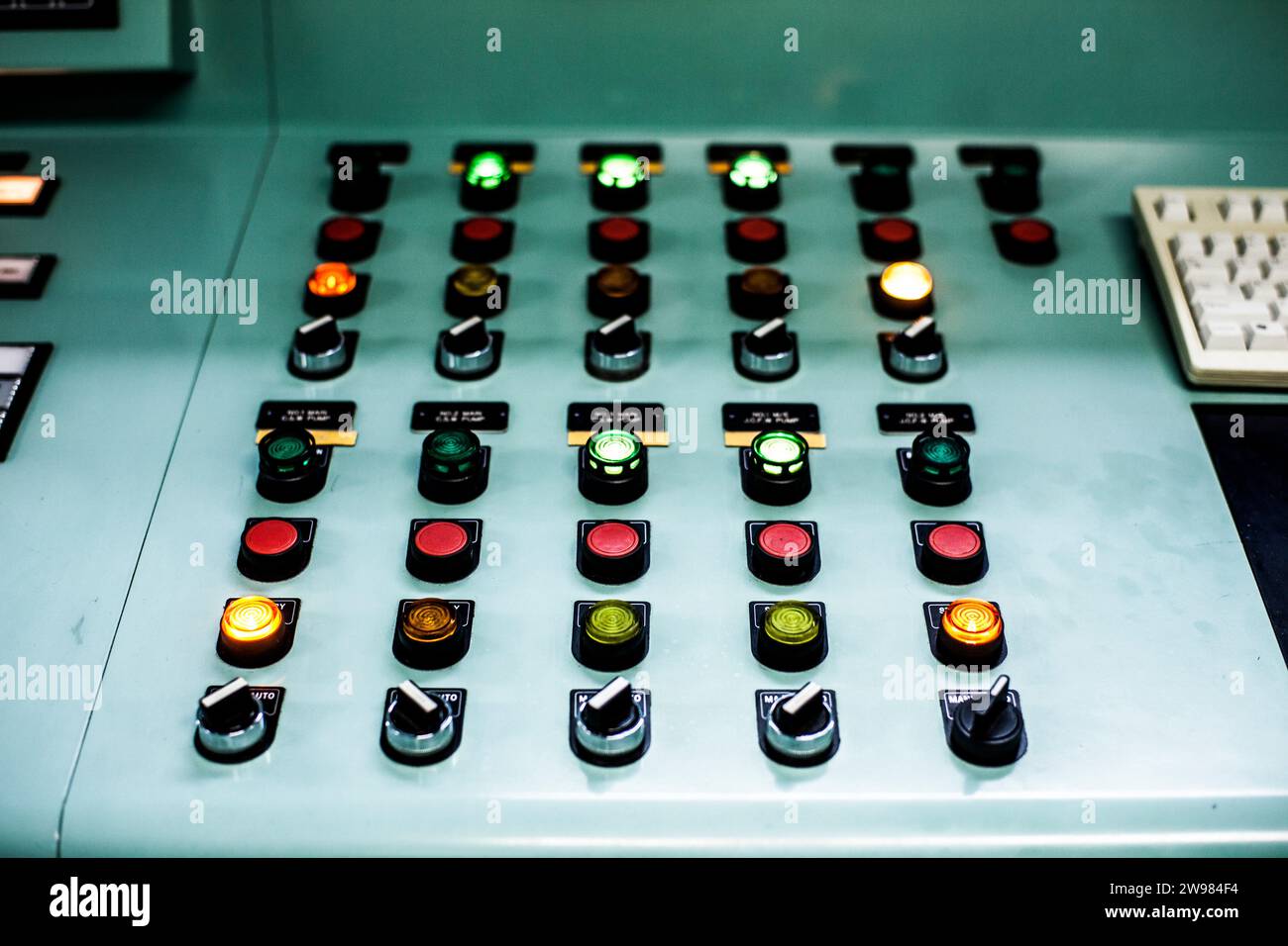 Buttons on a control panel Stock Photo - Alamy