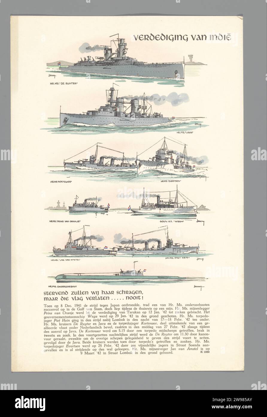 Dutch warships perished between 1941-1942, c. 1945 - c. 1960 print ...