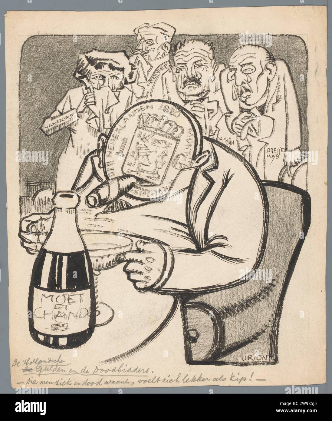 Dutch guilders in Welstand, Patricq Kroon, 1922 - 1925 drawing The ...