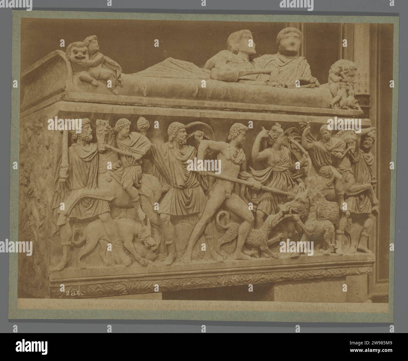 Sarcophagus with Diana's hunt in the Capitoline Museums in Rome, Italy ...