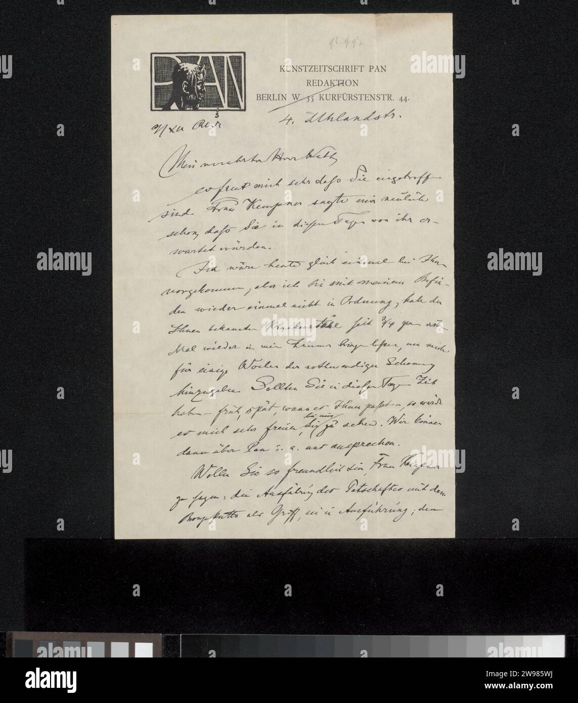 Letter to Jan Veth, Wilhelm von Bode, 1874 - 1925 letter Letter dated ...