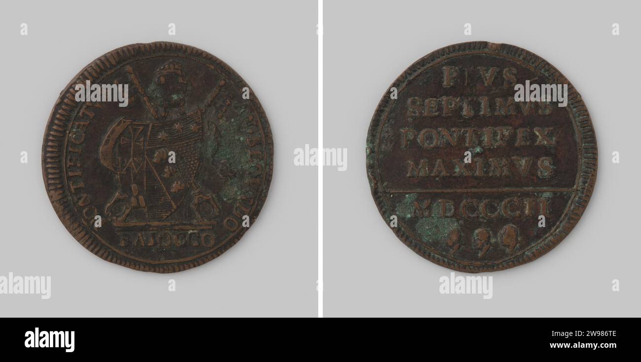 Baiocco from the ecclesiastical state of Pope Pius VII, 1802 ,, 1802 ...