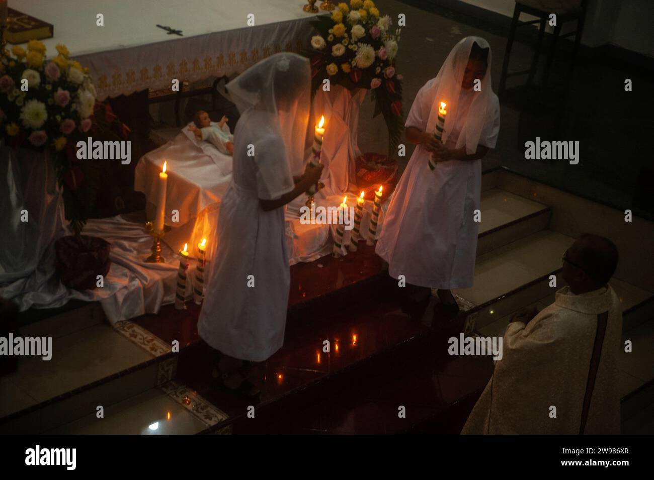 Medan, Indonesia. 24th Dec, 2023. Christians hold a Christmas ceremony ...