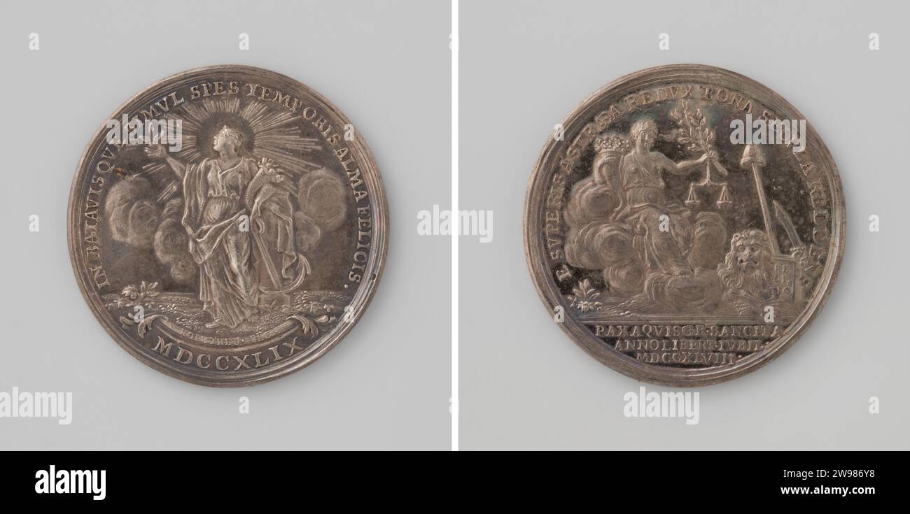 Start of the year 1749 and Vrede in Aachen, Martin Holtzhey, 1748 ...