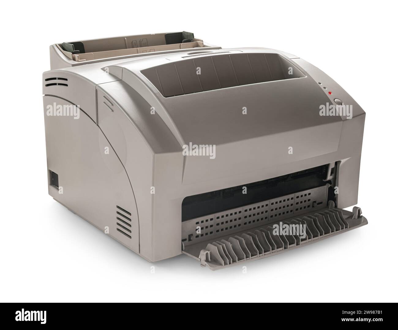 old printer closeup on white isolated background Stock Photo - Alamy