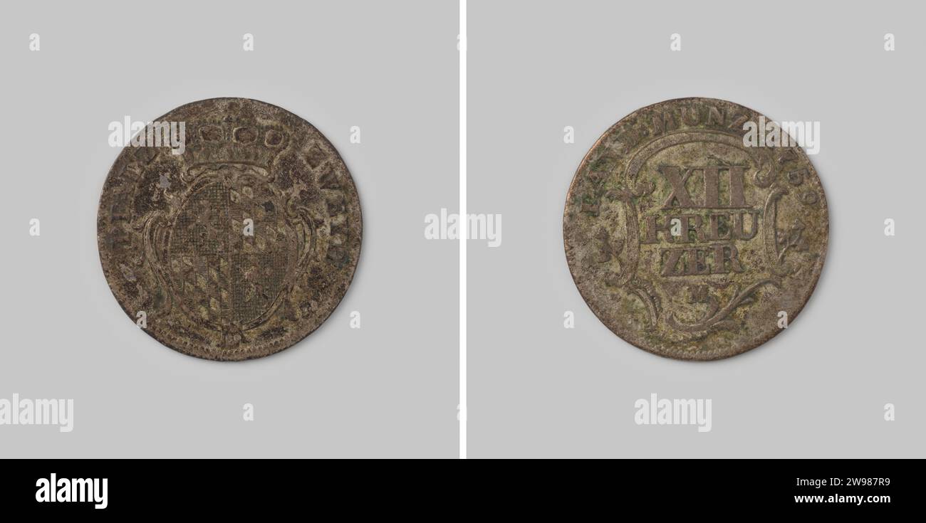 12 cruisers Uit Pfalz-Zweibrücken van Christian IV, 1759 ,, 1759 coin ...