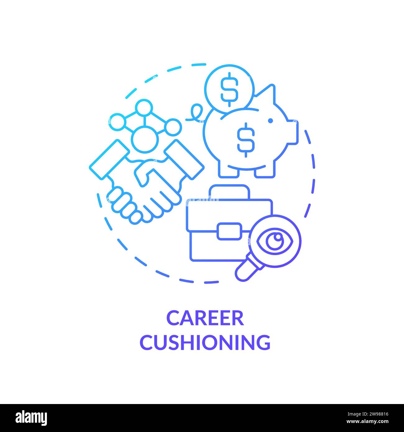 Thin line simple gradient career cushioning icon concept Stock Vector Image & Art - Alamy