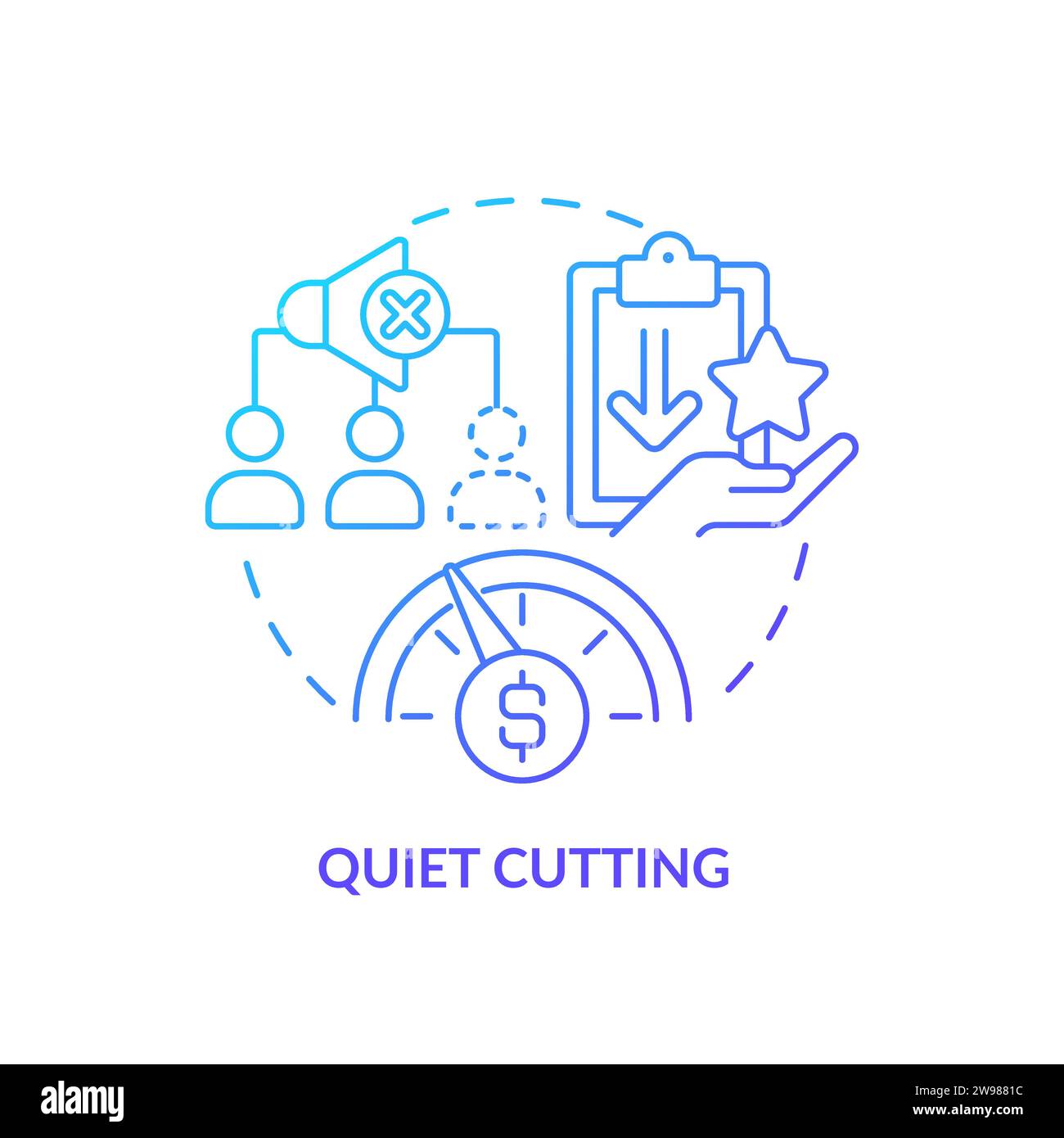 Thin line simple gradient quiet cutting icon concept Stock Vector Image & Art - Alamy