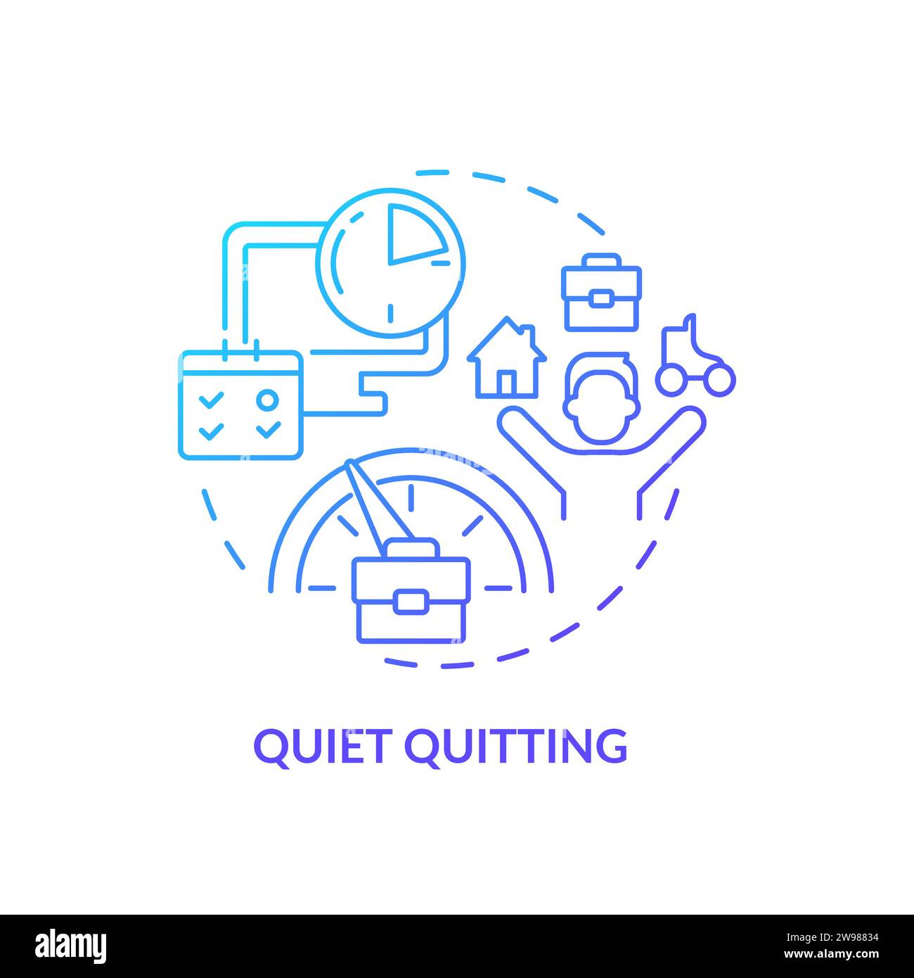 Thin line simple gradient quiet quitting icon concept Stock Vector Image & Art - Alamy