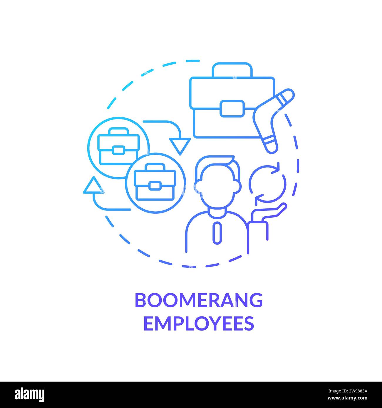 Thin line simple gradient boomerang employees icon concept Stock Vector ...