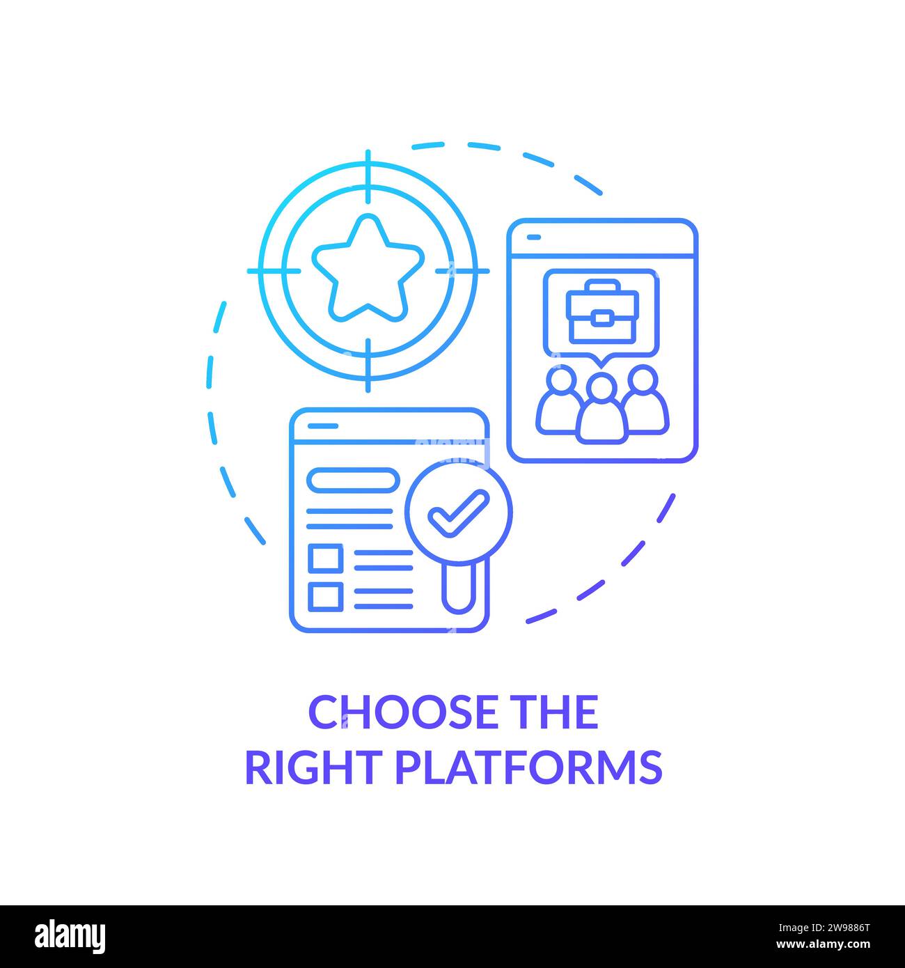 Thin line gradient choose the right platforms icon concept Stock Vector Image & Art - Alamy
