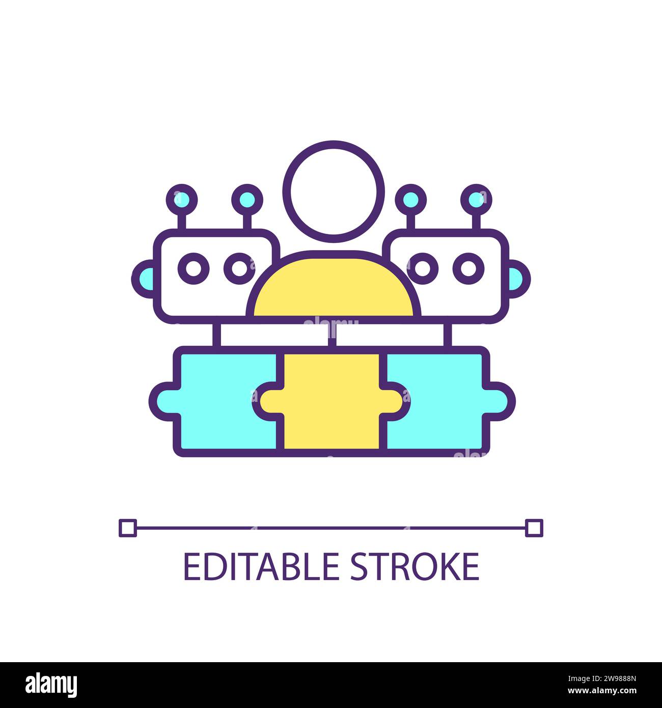 2D simple customizable thin line human collaboration icon Stock Vector Image & Art - Alamy