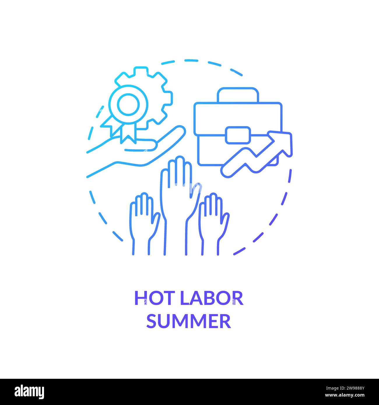 Thin line simple gradient hot labor summer icon concept Stock Vector ...