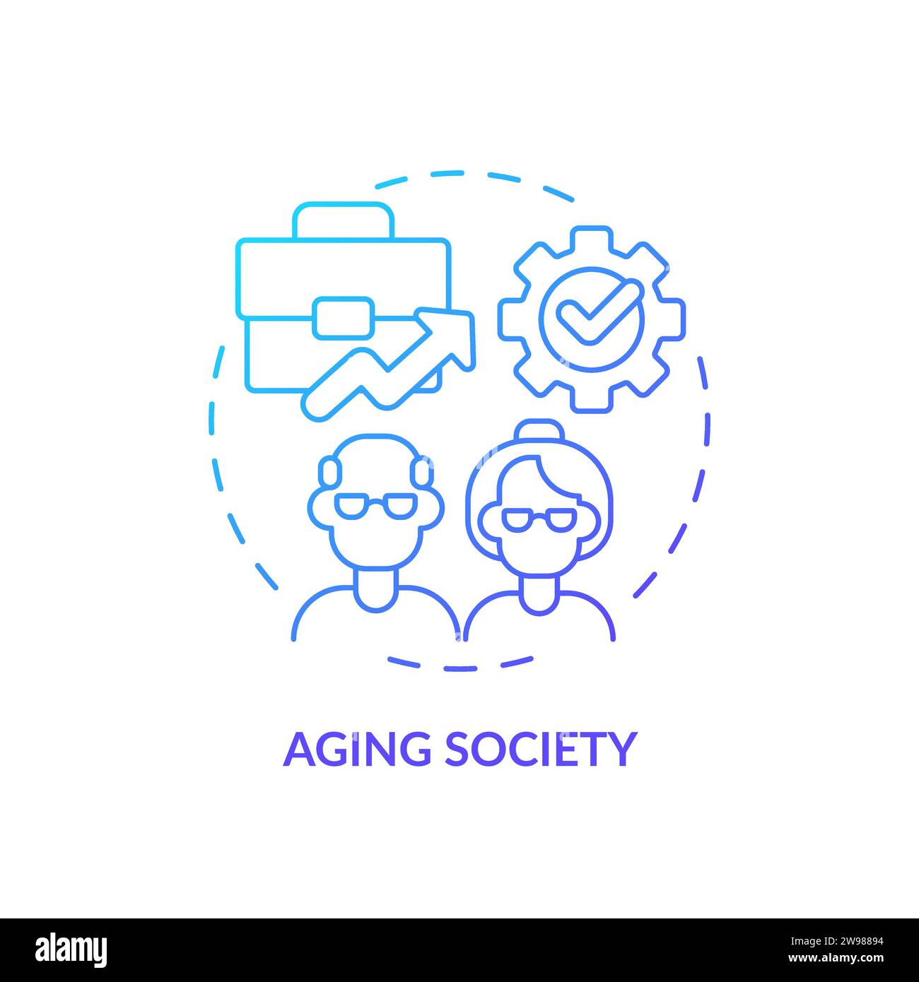 Thin line simple gradient aging society icon concept Stock Vector Image ... Thin line simple gradient aging society icon concept Stock Vector Image ...