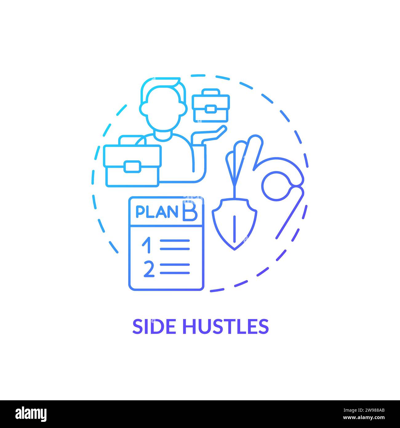 Thin line simple gradient side hustles icon concept Stock Vector Image & Art - Alamy