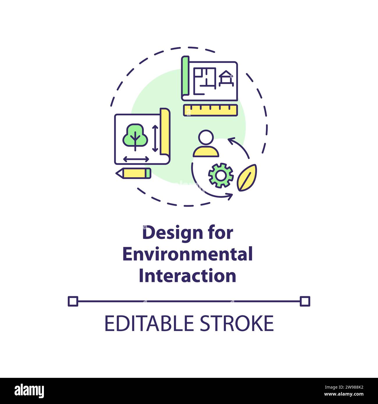 Linear Design For Environmental Interaction Icon Concept Stock Vector
