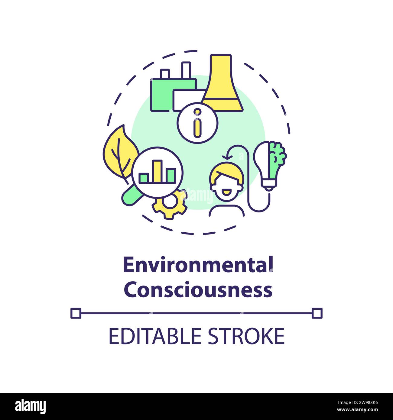 Simple colorful environmental consciousness icon concept Stock Vector ...