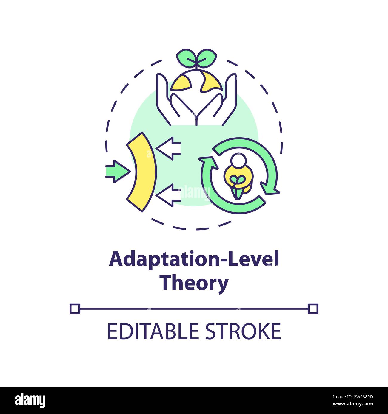 Thin line colorful adaptation level theory icon concept Stock Vector ...