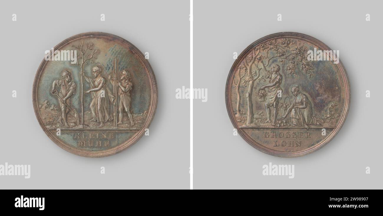 German Supper, Loos, 1750 - 1850 history medal Silver medal, on the ...