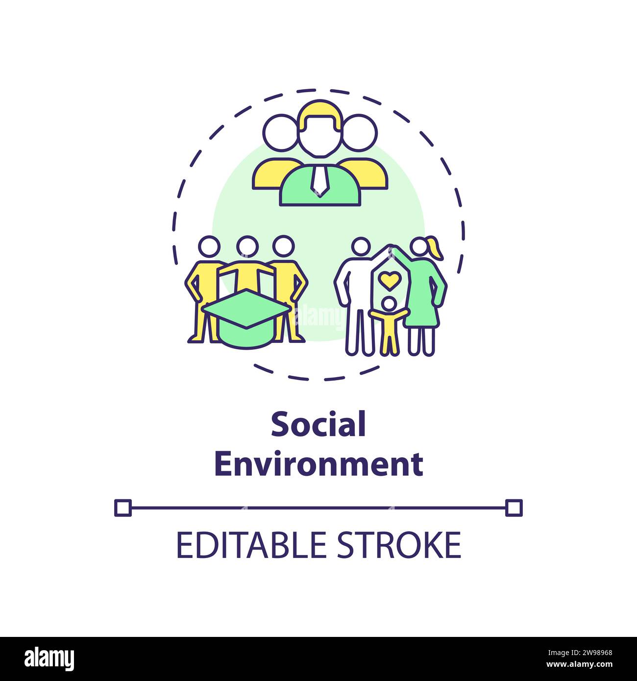 Thin line simple colorful social environment icon concept Stock Vector ... Thin line simple colorful social environment icon concept Stock Vector ...