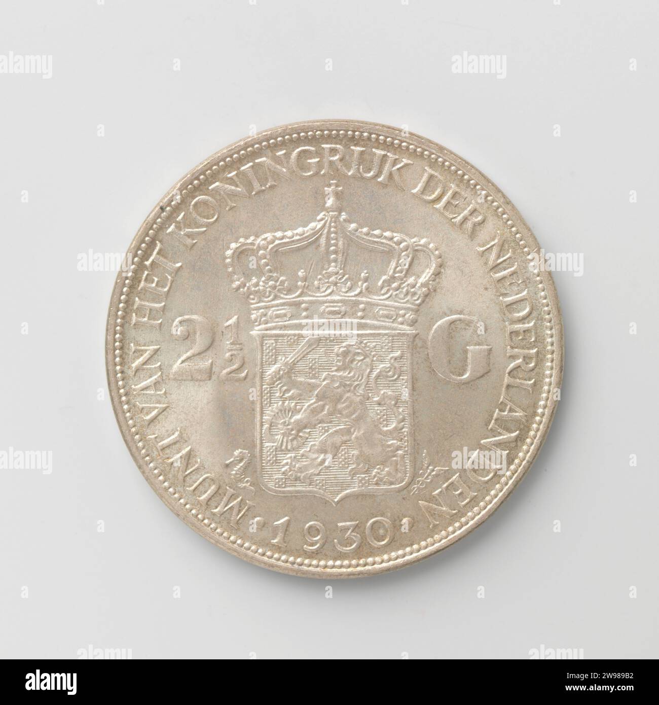 Dutch 2½ guilders, 1930, Wilhelmina (Queen of the Netherlands), 1930 ...