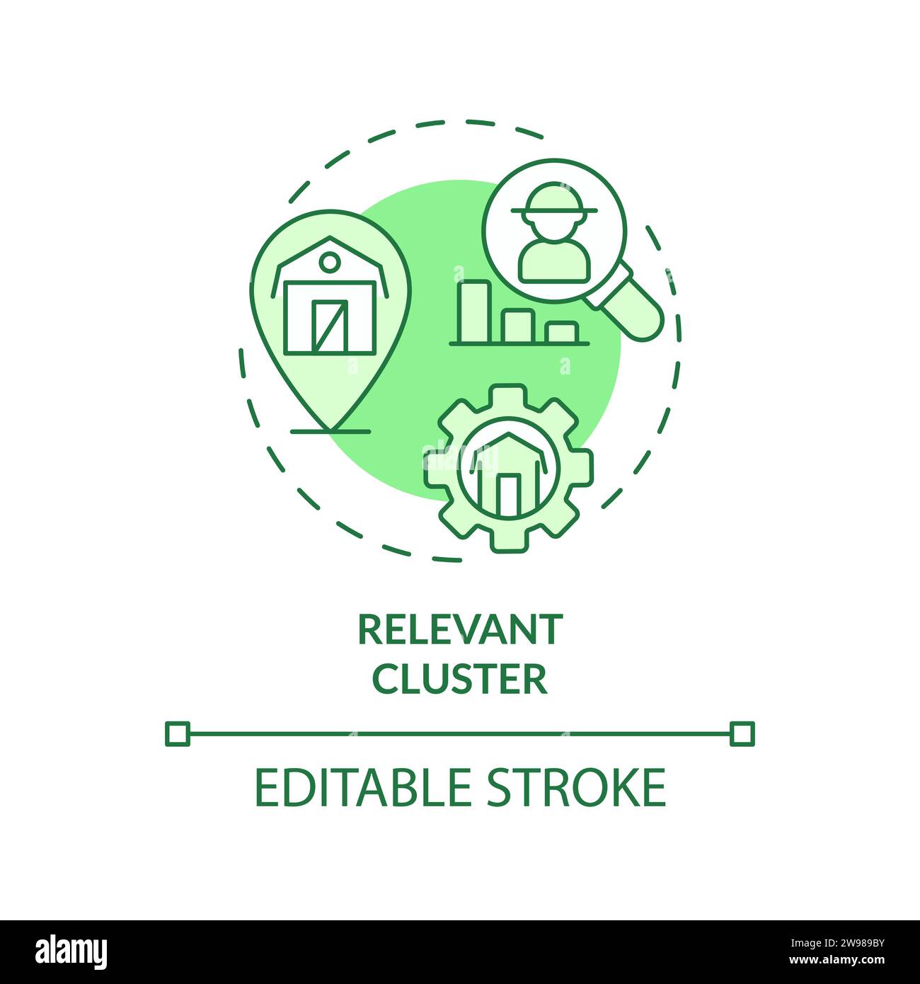 Thin line creative green relevant cluster icon concept Stock Vector Image & Art - Alamy