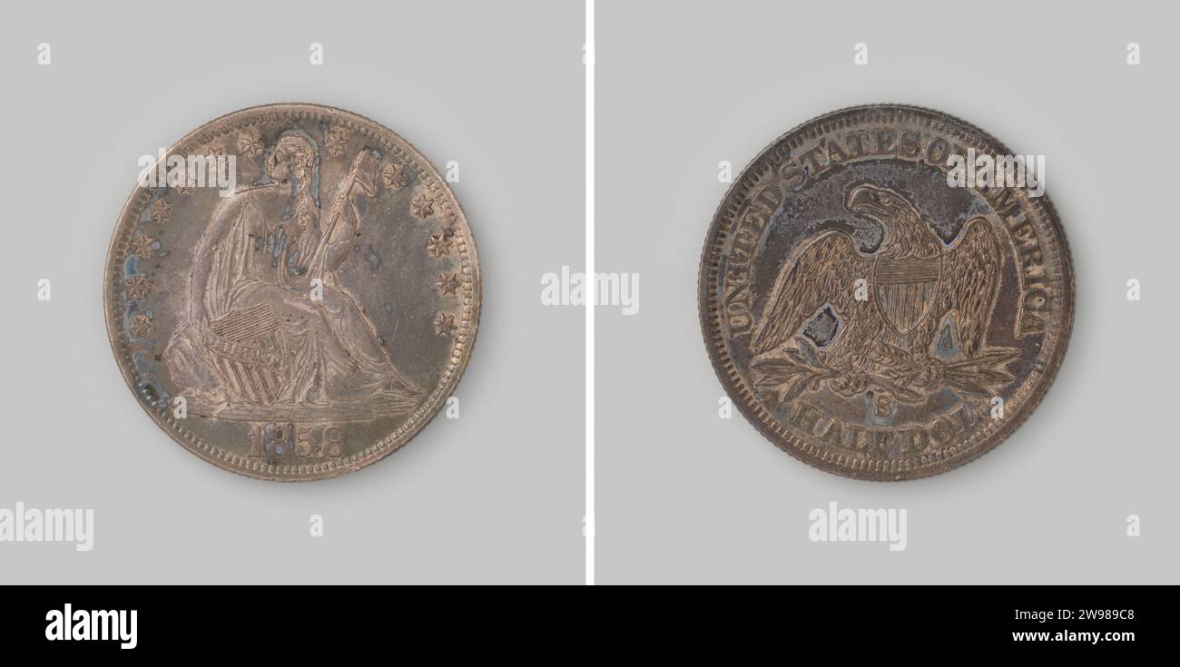 ½ dollars from the United States of America, 1858 ,, 1858 coin Silver ...