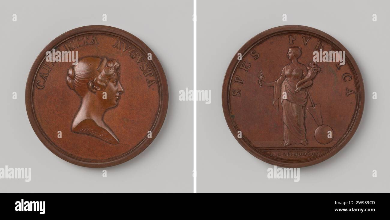 Charlotte Augusta, princess of England, Thomas Webb, 1814 history medal ...