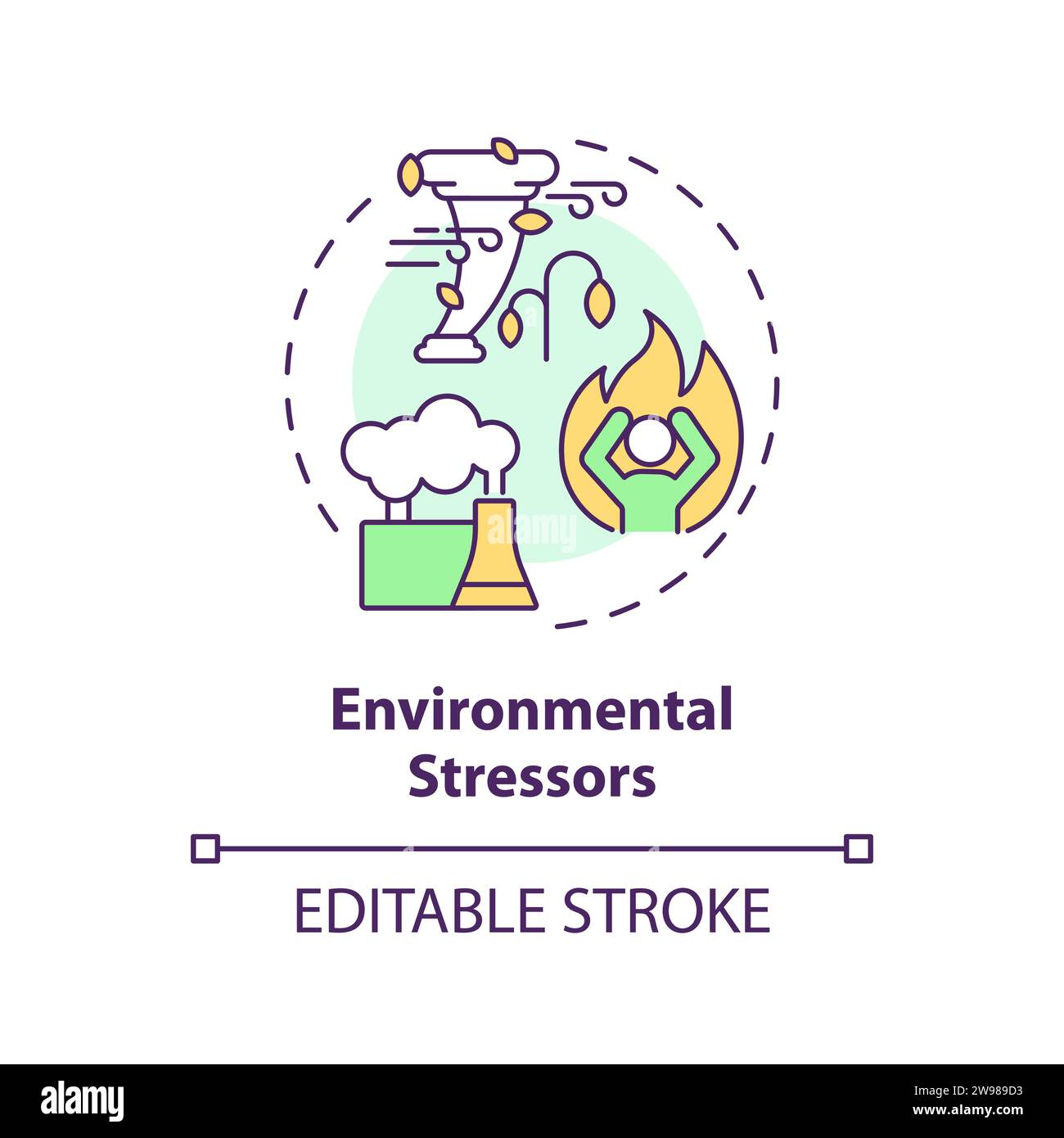 Thin line colorful environmental stressors icon concept Stock Vector ... Thin line colorful environmental stressors icon concept Stock Vector ...