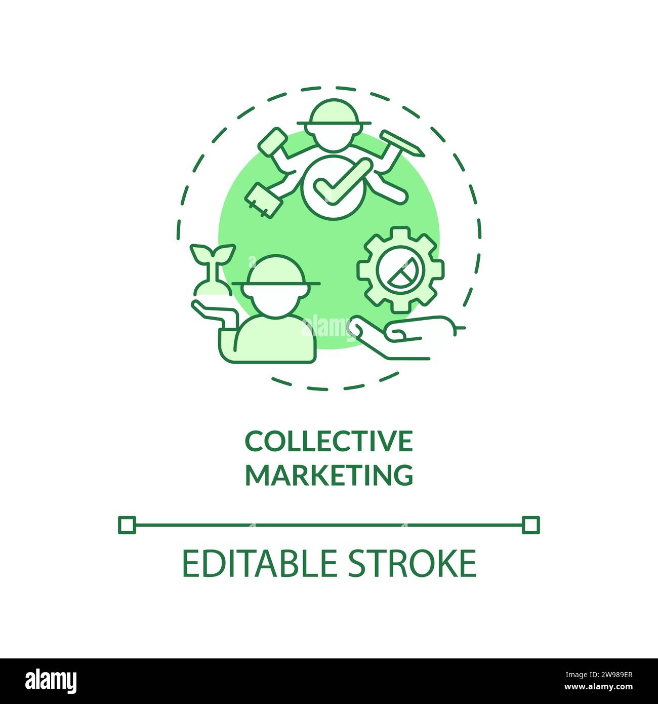Thin line green collective marketing icon concept Stock Vector Image & Art - Alamy