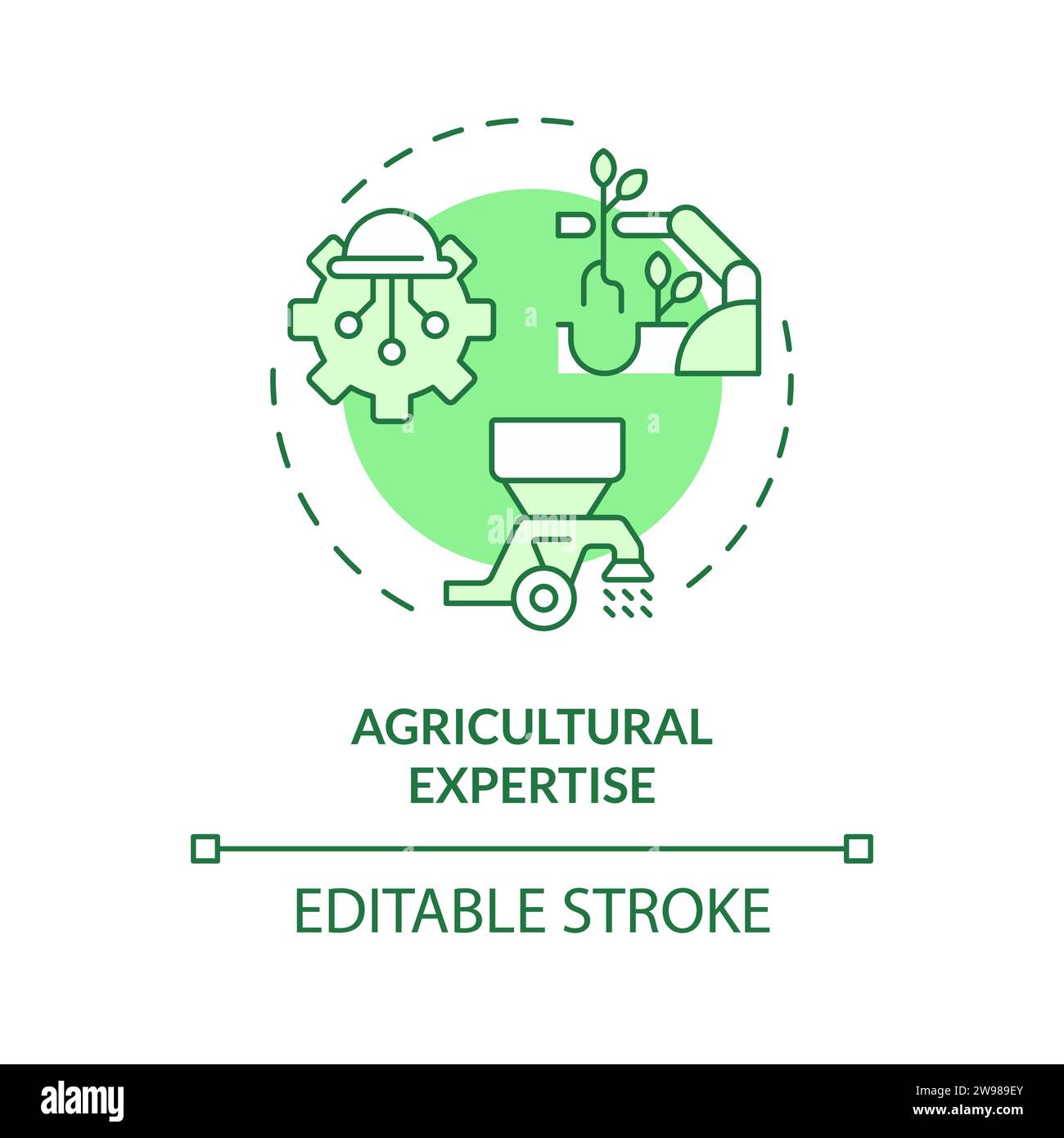 Thin line green agricultural expertise icon concept Stock Vector Image & Art - Alamy