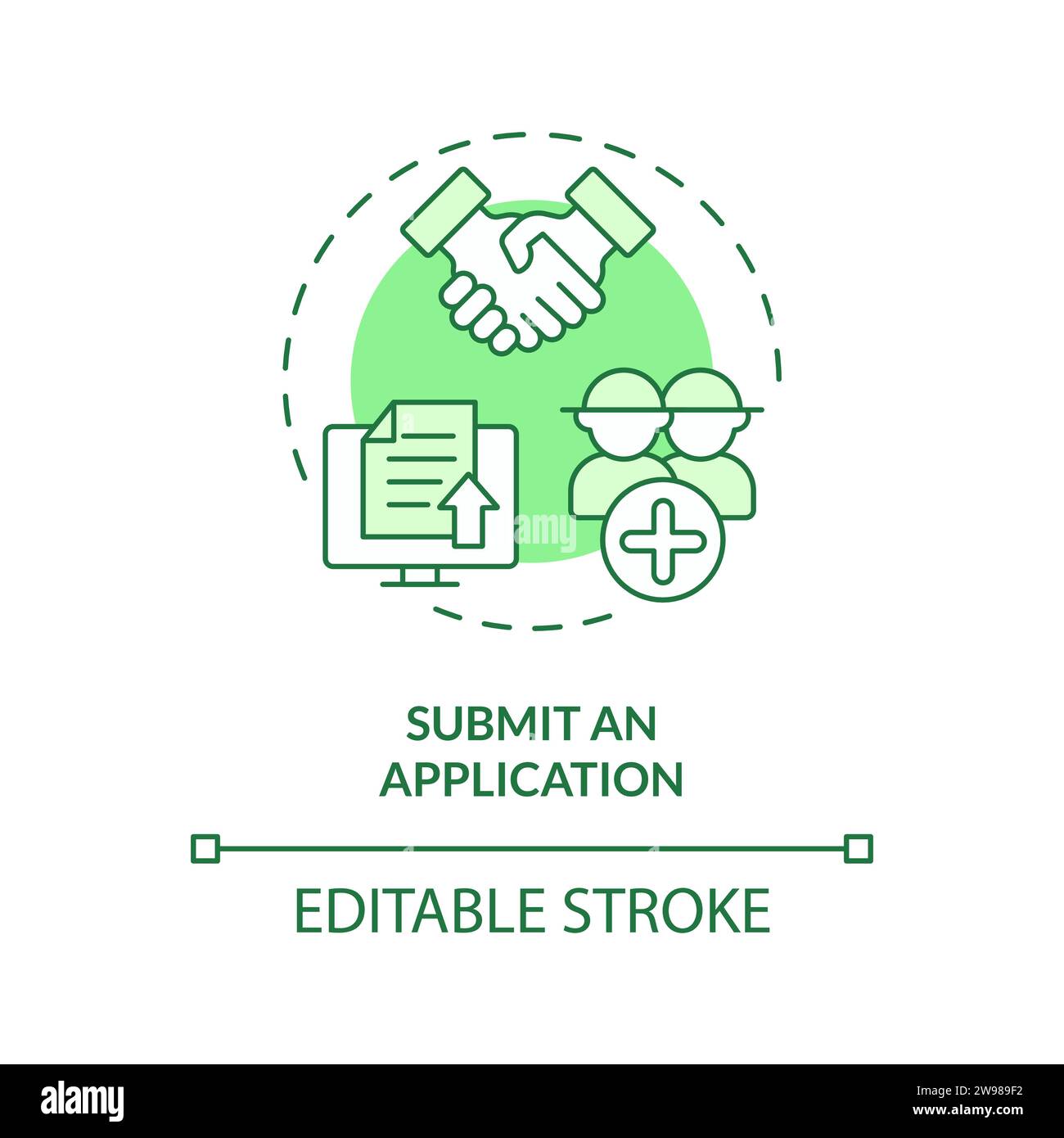 Thin line green submit an application icon concept Stock Vector Image & Art - Alamy