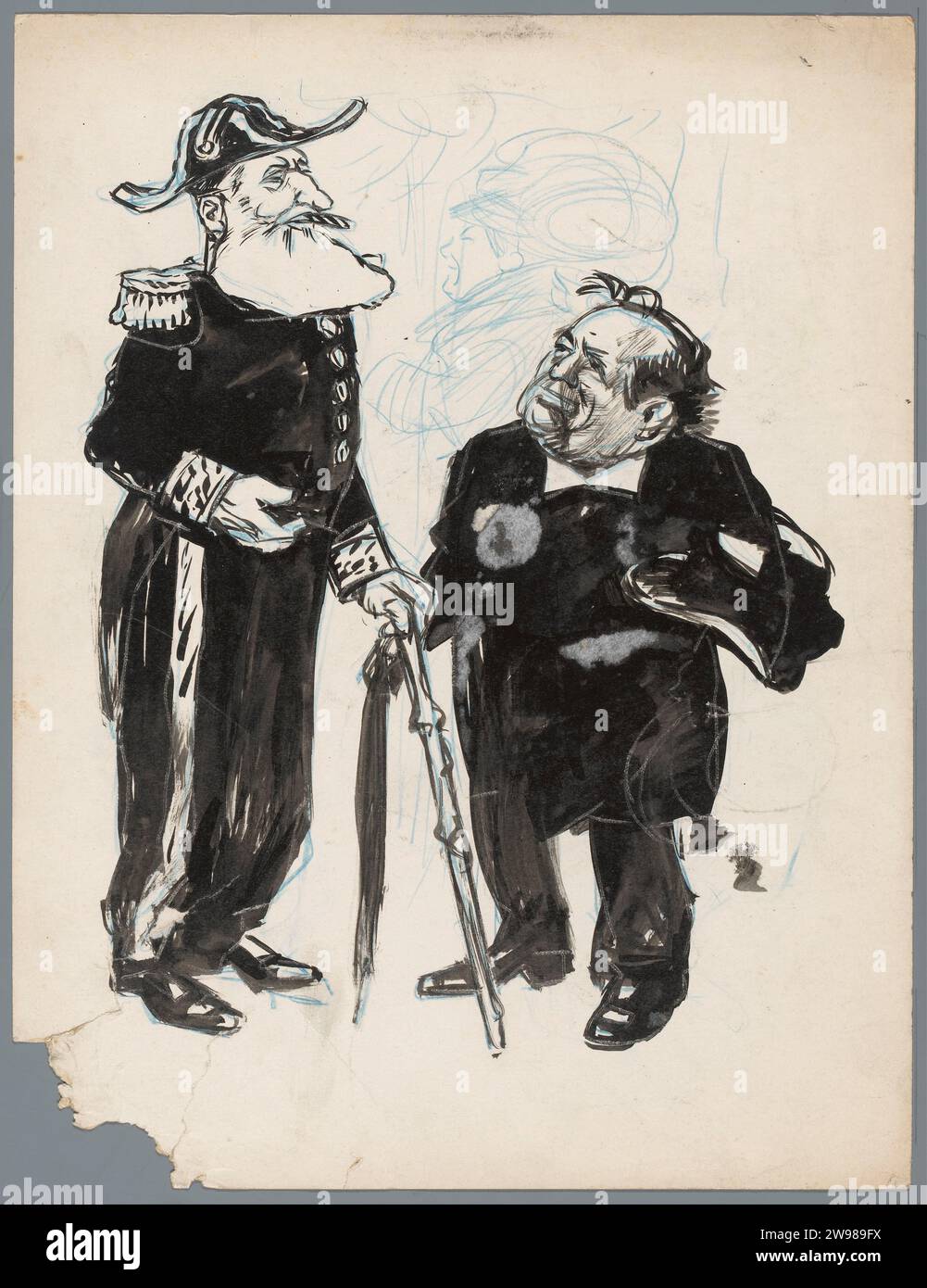 Two politicians, Patricq Kroon, 1900 - 1935 drawing Two politicians (a ...