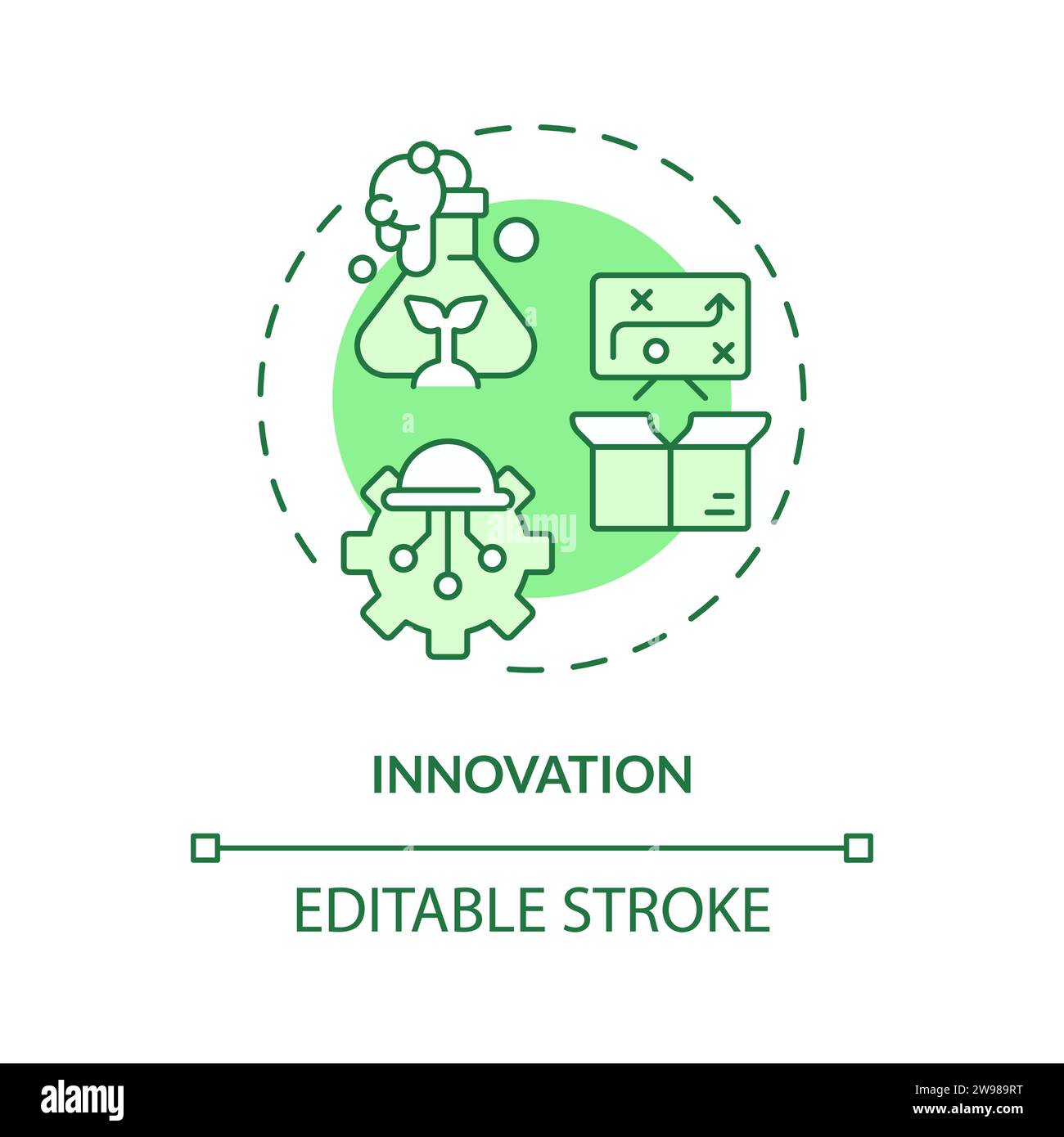 Thin line creative green innovation icon concept Stock Vector Image & Art - Alamy