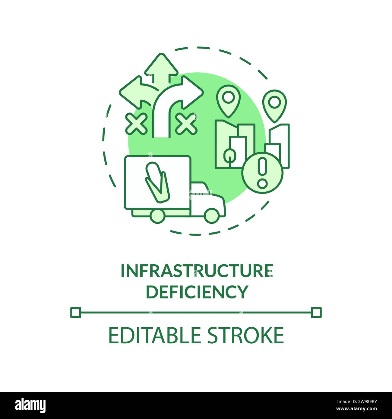 Thin line green infrastructure deficiency icon concept Stock Vector Image & Art - Alamy