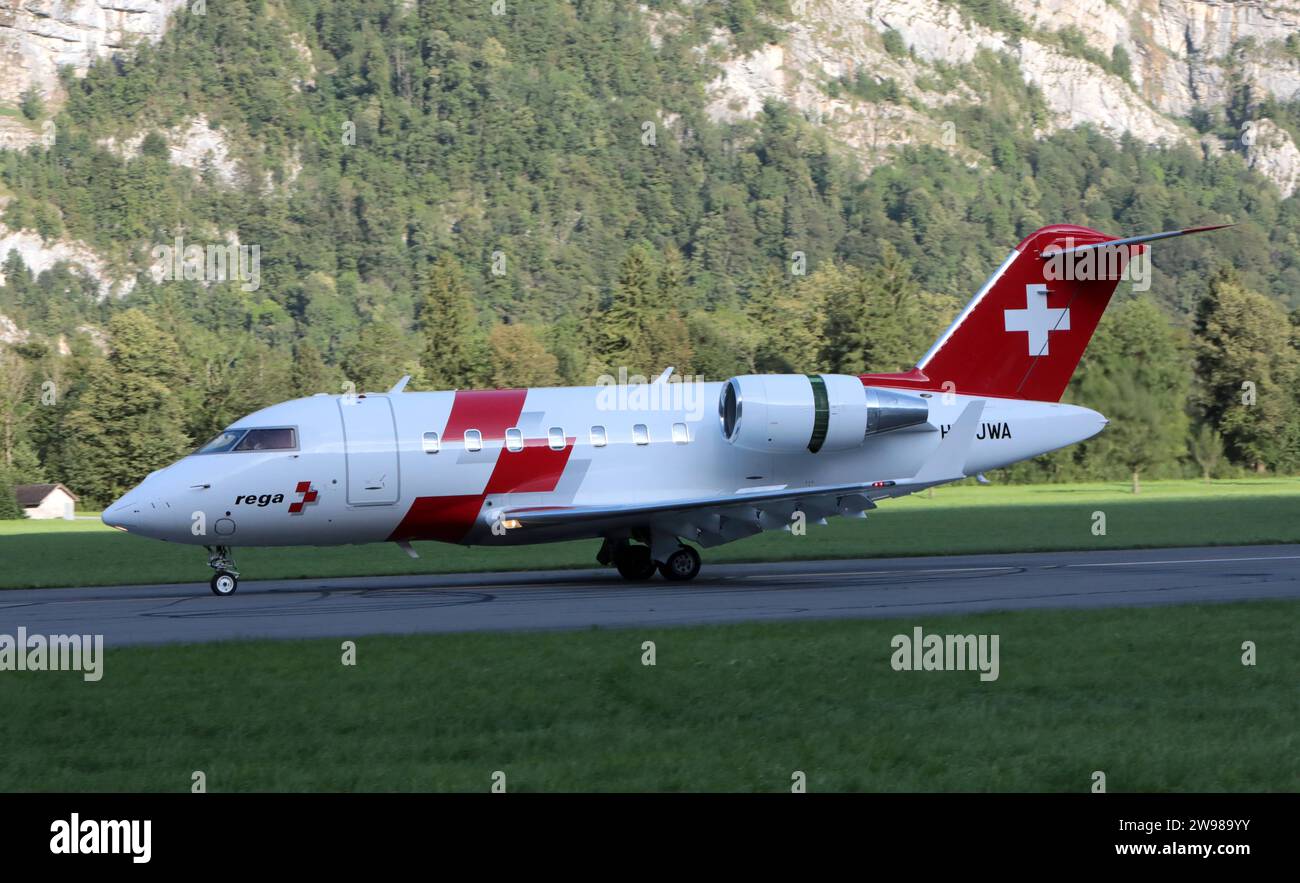 Ein Learjet der Swiss Air-Ambulance, betrieben von der REGA Swiss Air ...