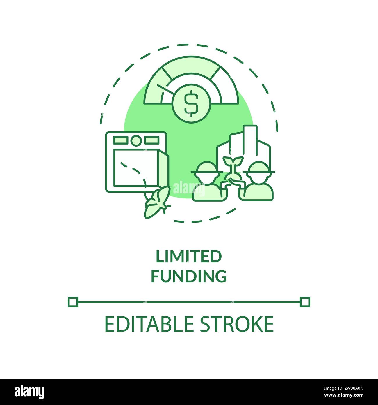 Thin line creative green limited funding icon concept Stock Vector ...