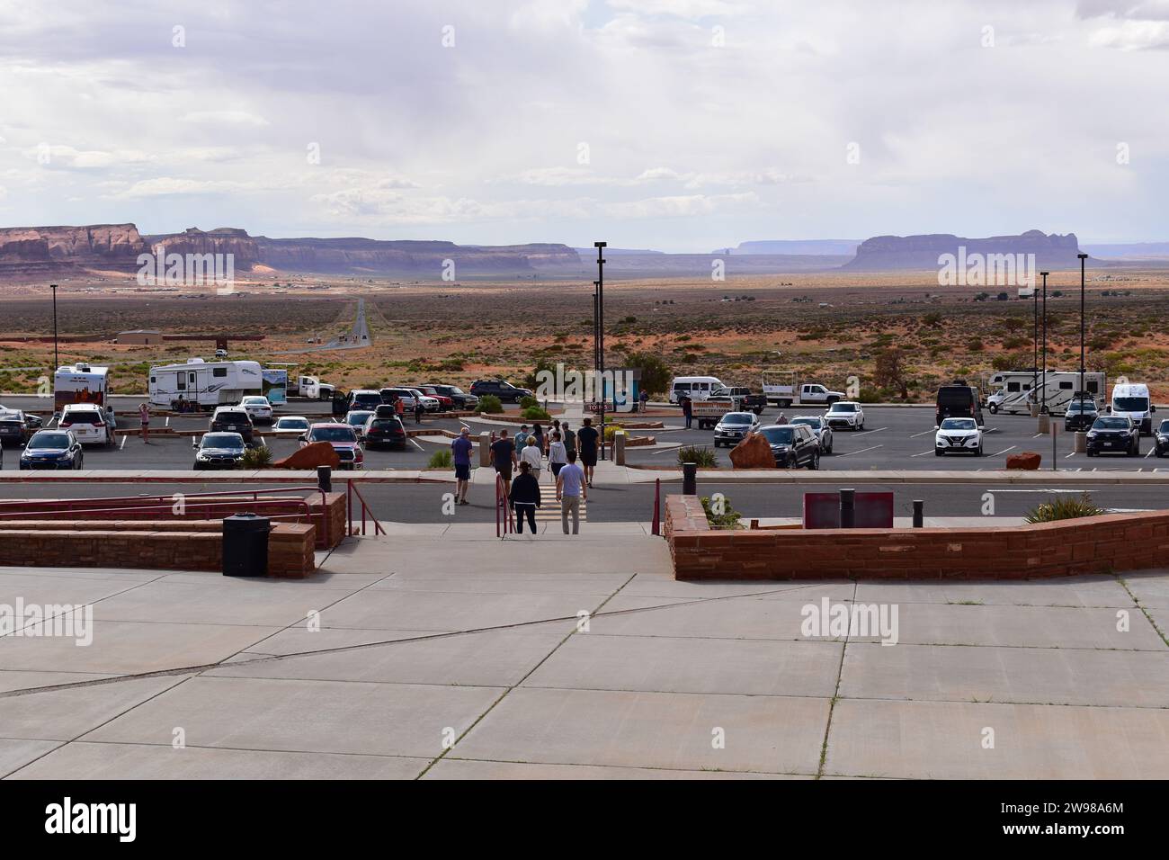 View of the parking lot with the Arizona desert landscape in the ...