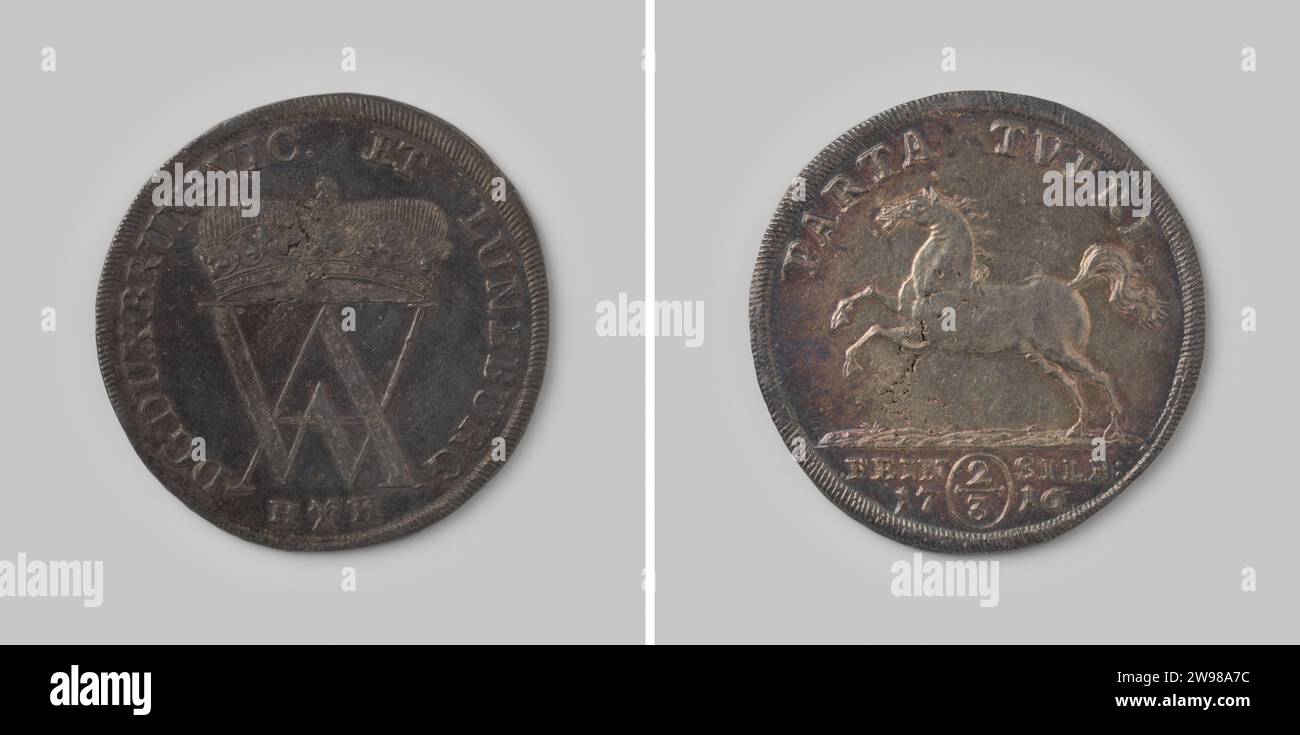 Two-thirds Taler from Brunswijk-Wolfenbuttel van August Wilhelm, 1716 ...