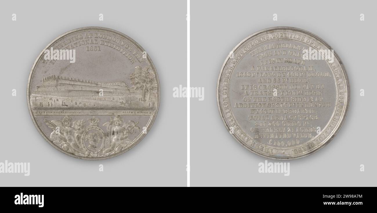 Construction of the Crystal Palace for the international exhibition of ...