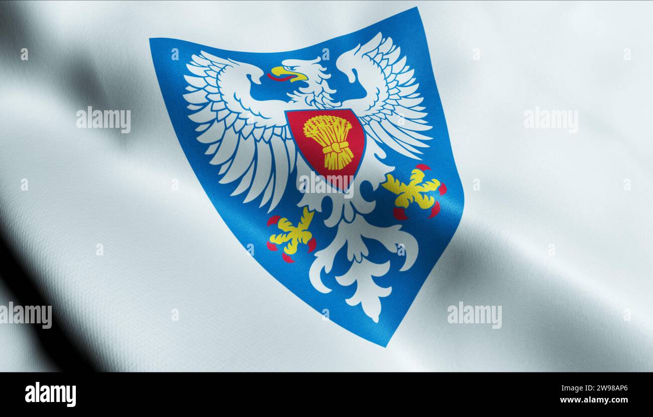 3D Illustration of a waving Iceland city flag of Akureyri Stock Photo ...