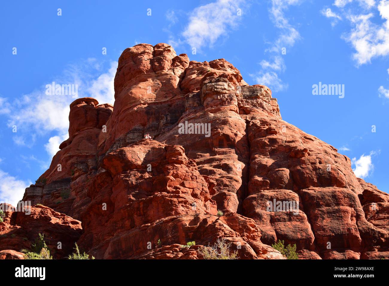 View of Bell Rock red sandstone mountain in Sedona, Arizona Stock Photo ...